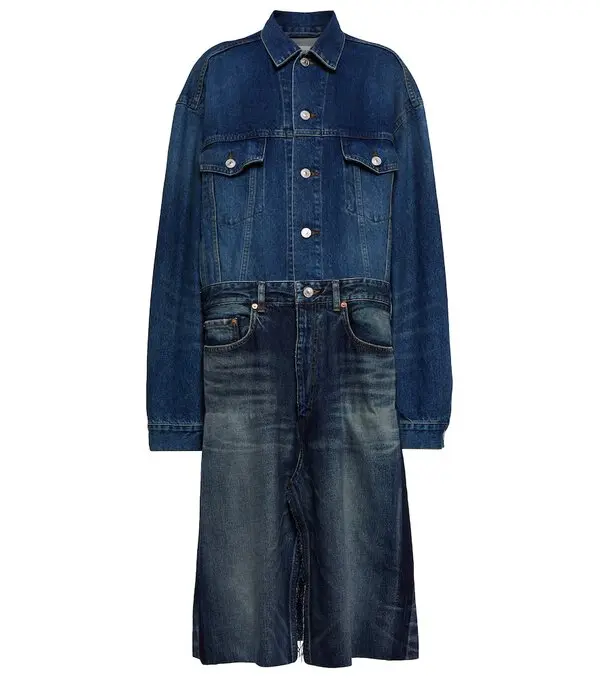balenciaga denim dress Balenciaga Denim Midi Dress In Blue - 50% Off