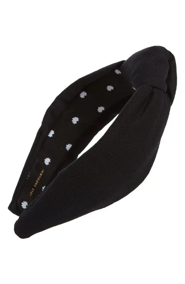 LELE SADOUGHI woven knotted headband in black Lele Sadoughi - Woven Pearl Knotted Headband | HBX main image 3