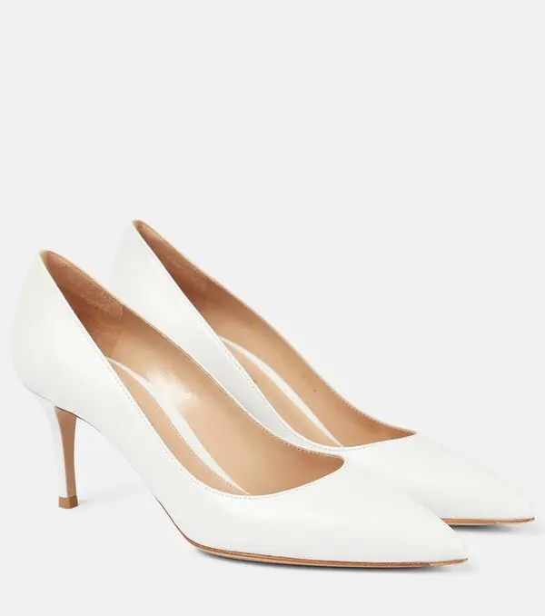 GIANVITO ROSSI 70 Leather Pumps - White