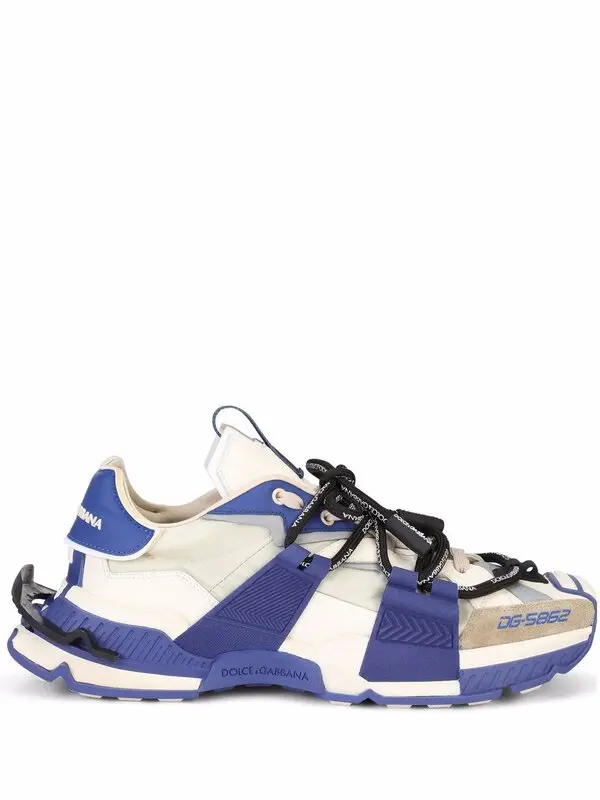 Dolce & Gabbana Space Panelled Lace-Up Sneakers In