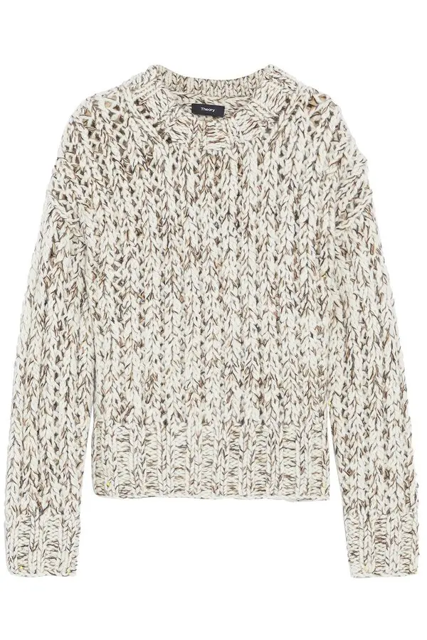 Theory Marled Wool And Cashmere-blend Sweater