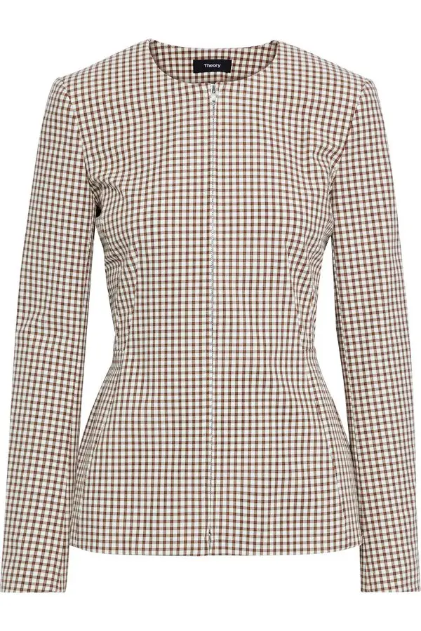 Theory Checked Cotton-blend Jacket