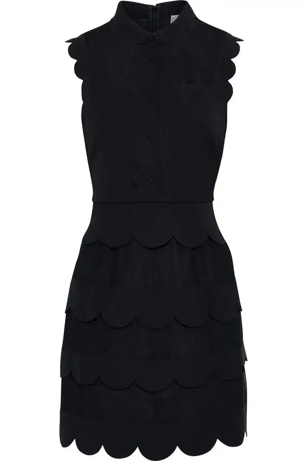 red valentino scalloped dress RED Valentino scalloped detail short dress