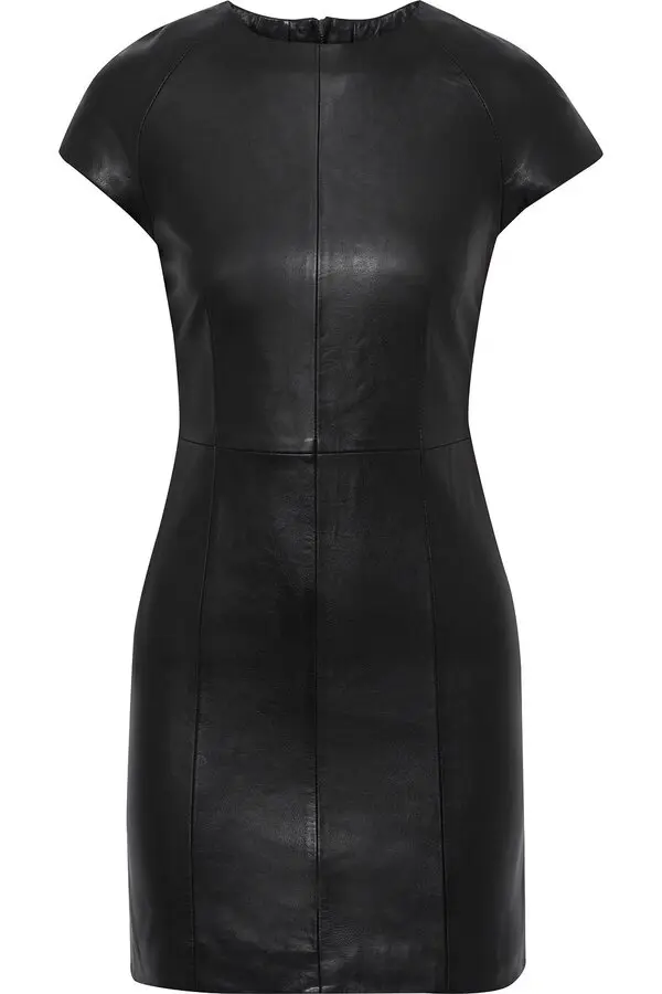 muubaa leather dress Fitted Leather Dress
