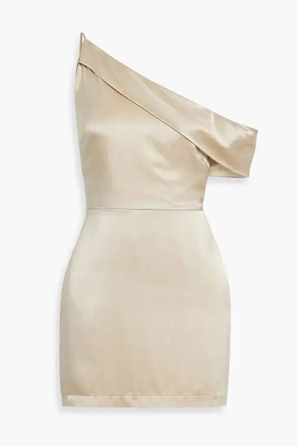 michelle mason one sleeve draped mini dress Michelle Mason Draped One-shoulder Mini Dress In Blue