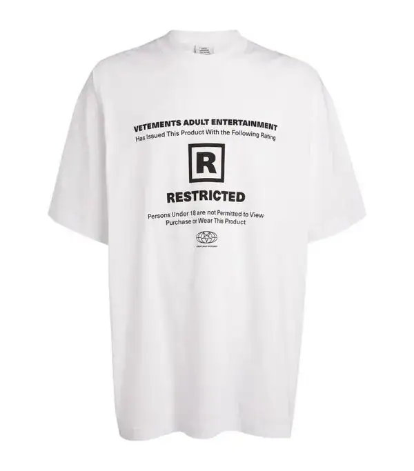 Vetements Restricted Print T-Shirt In White - 52% Off | Editorialist