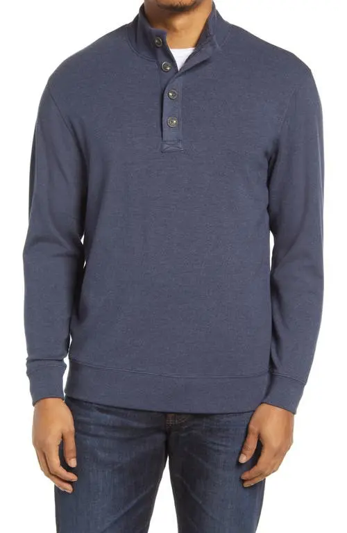 THE NORMAL BRAND Puremeso Mock Neck Top - Normal Navy