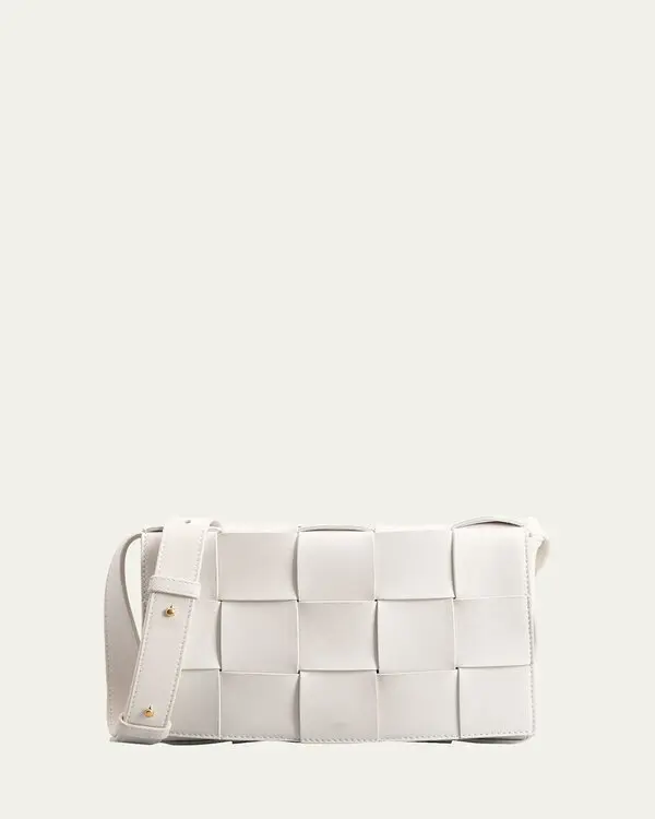 Bottega Veneta Cassette Crossbody Bag - White/gold