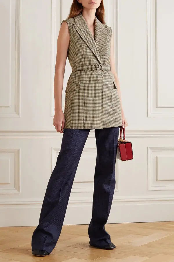 ◎ valentino garavani houndstooth knit Valentino Garavani Houndstooth-jacquard Wool Blazer