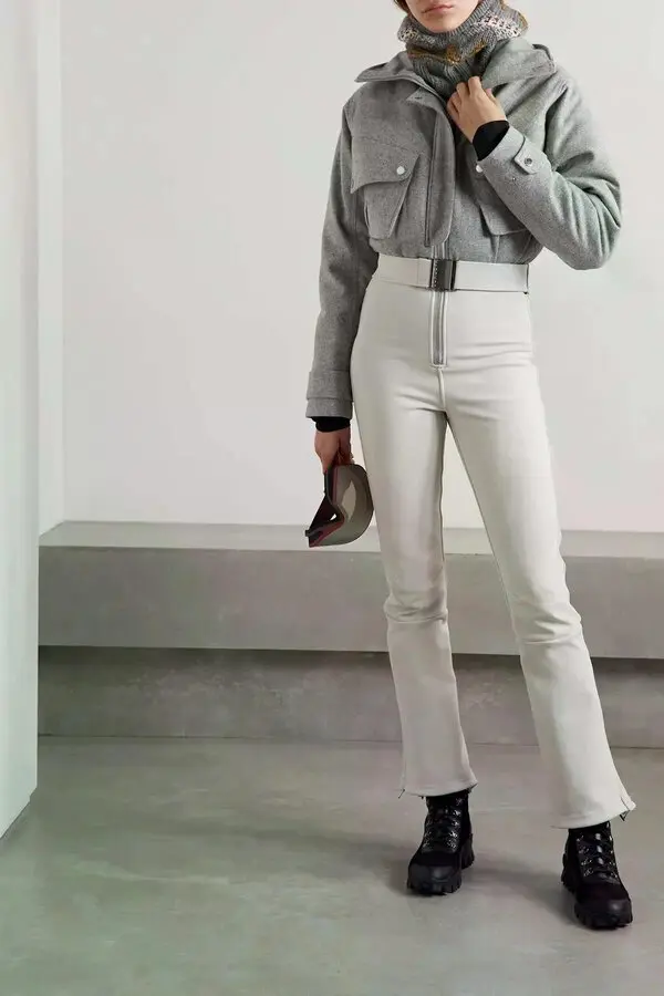Cordova The Telluride Belted Two-tone Wool-blend And Twill Ski Suit - Gray