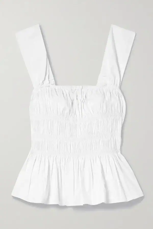 Cotton White Peplum Tank Top Peplum Vest Top