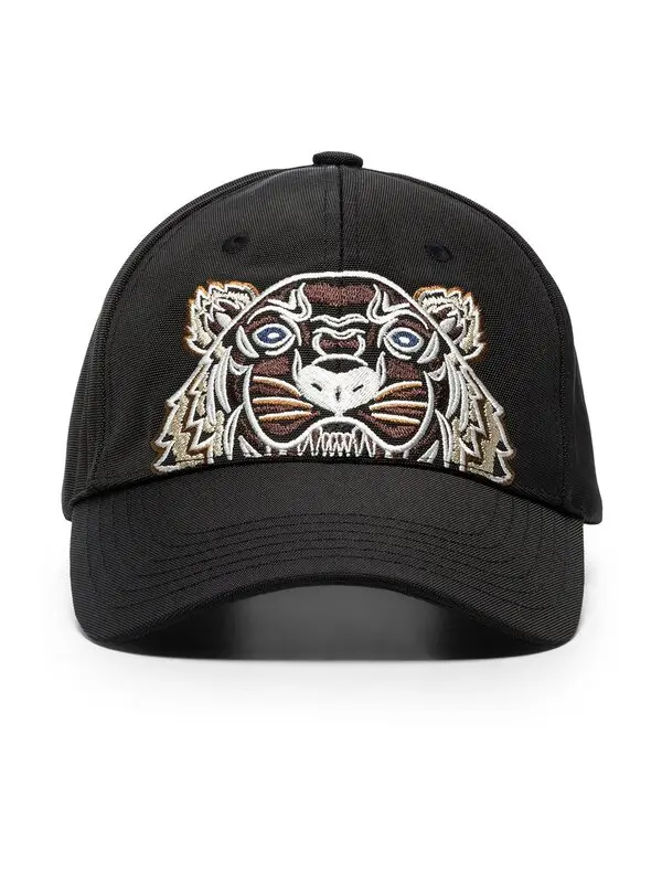 Kenzo Campus Tiger-Embroidered Baseball Cap - Black | Editorialist