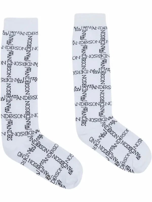 JW Anderson Logo Grid-print Socks