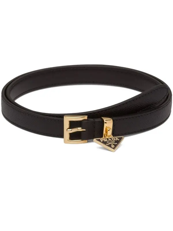 Prada Triangle-logo Leather Belt