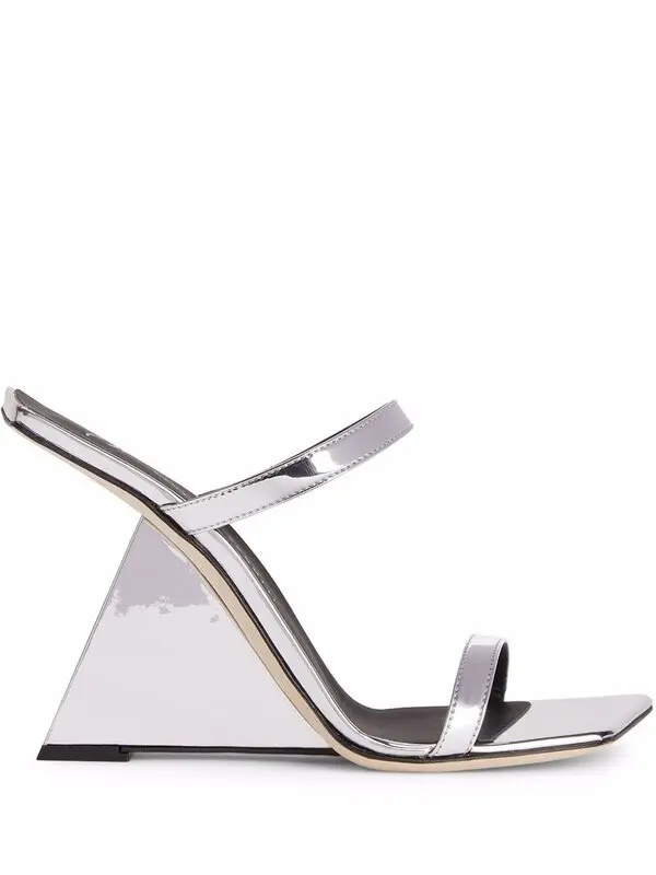 GIUSEPPE ZANOTTI 105mm Lilii Borea Wedge Sandals - Silver