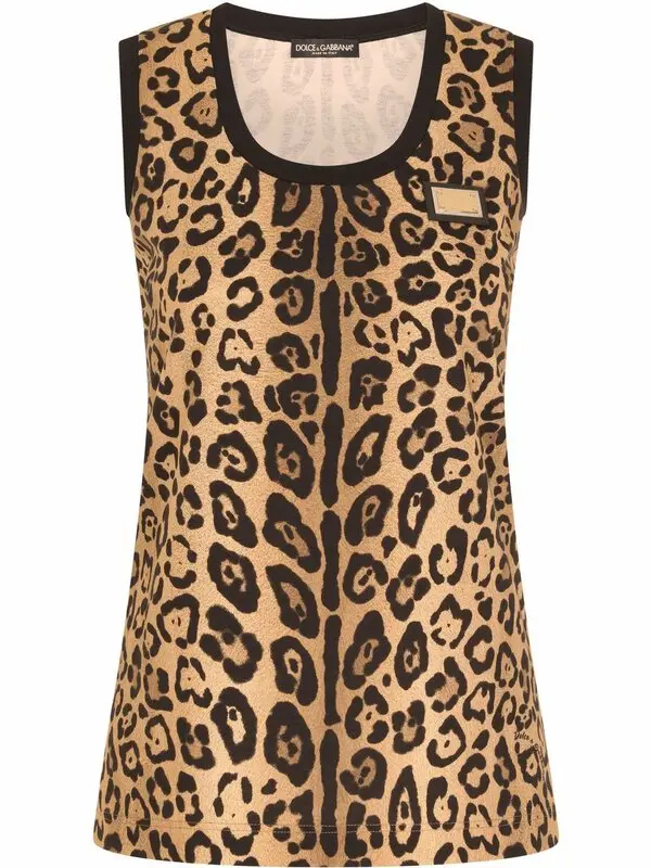 Dolce & Gabbana Leopard-print Tank Top - Brown