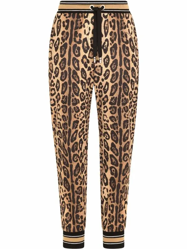 Dolce & Gabbana Leopard-print Track Pants - Brown
