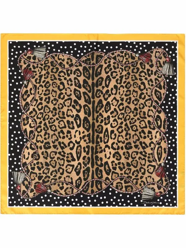 Dolce & Gabbana Leopard-print Silk Scarf - Brown