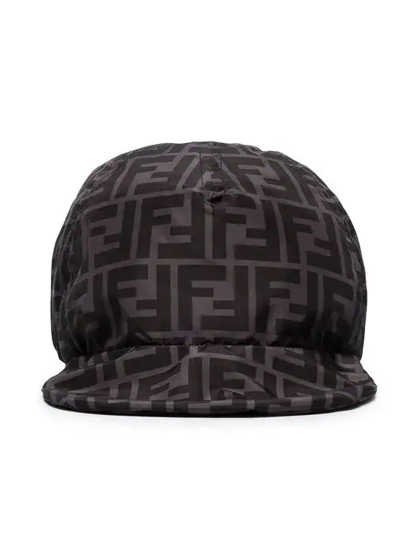 Fendi Zucca-Monogram Baseball Cap - Black | Editorialist