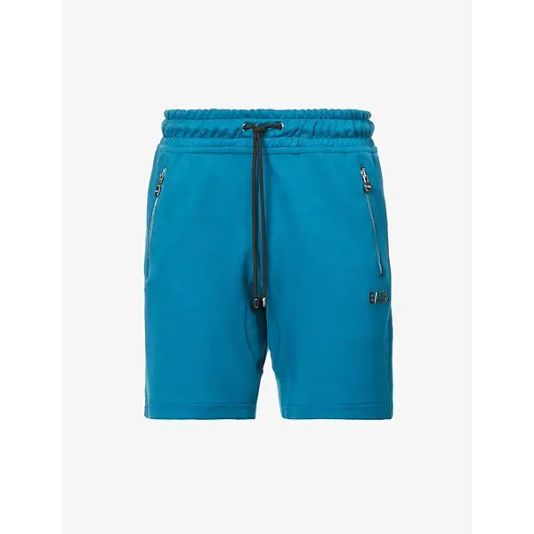 Q-Series Brand-Embroidered Cotton-Blend Shorts Blue Ink