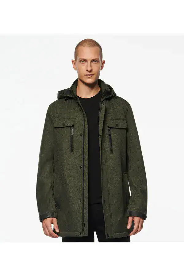 Andrew Marc Doyle Water Resistant Coat In Green - 26% Off