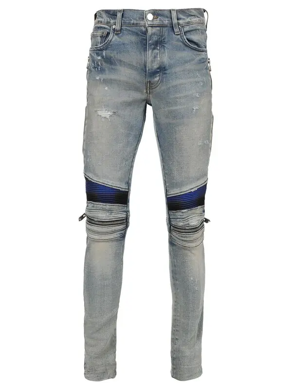 Amiri Plaid Mx1 Slim-Fit Jean Clay Indigo - Grey | Editorialist