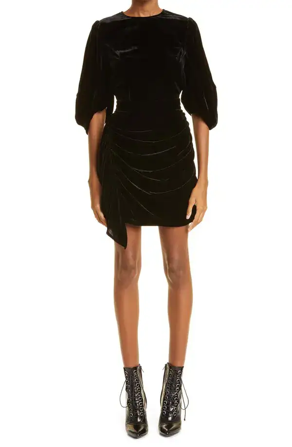 rhode black velvet dress Pia In - 60% Off modest front Perfect For A Fun Midi dress Blue Spaghetti Straps Mermaid Size:US 8P