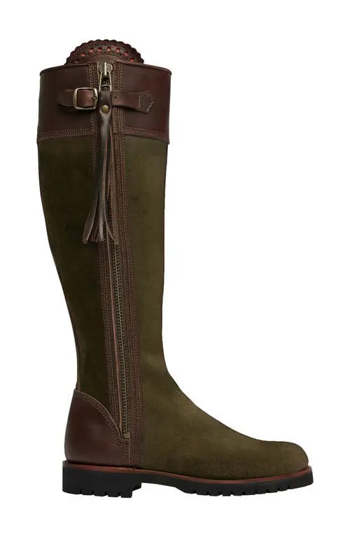 Penelope Chilvers Inclement Long Tassel Boots - Seaweed/conker