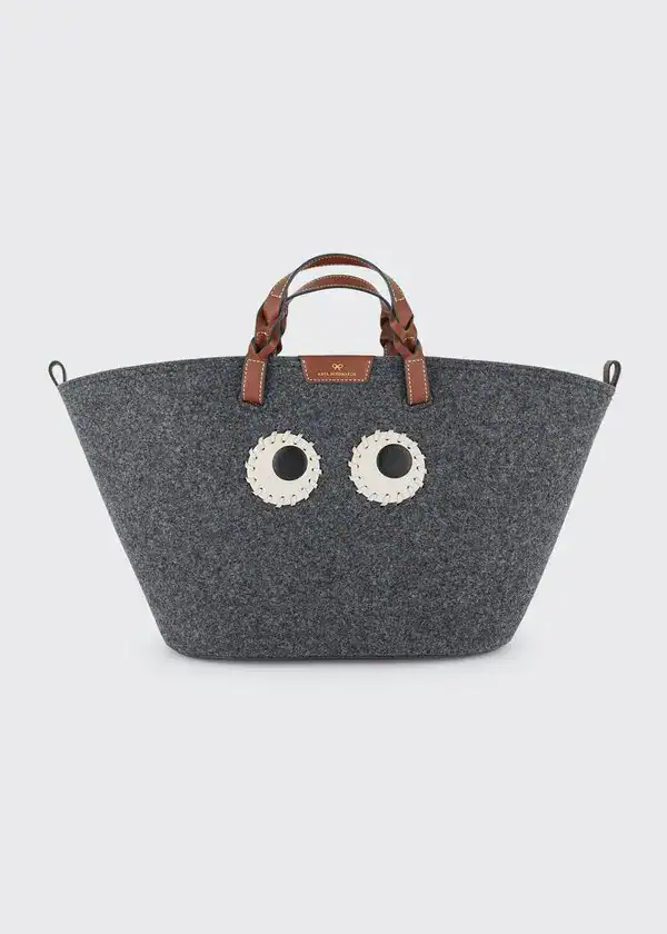 Anya Hindmarch Eyes Tote Bag In Recycled Felt With Smooth Eco
