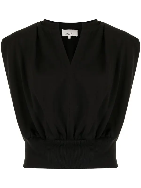3.1 Phillip Lim French Terry Sleeveless Top - Black
