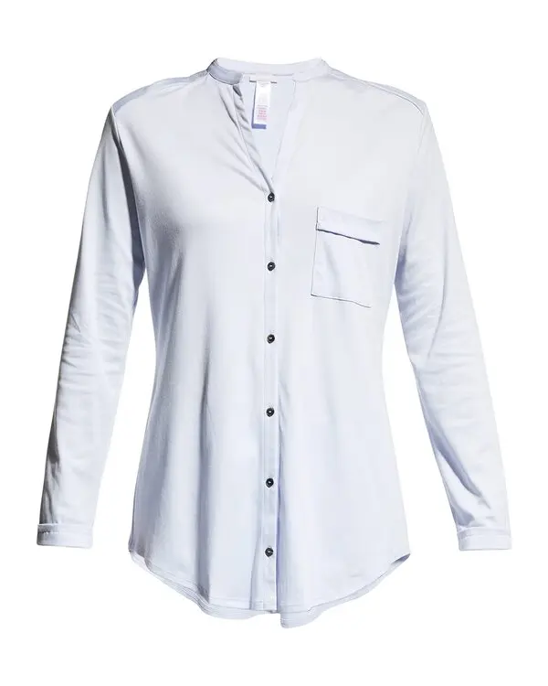 Hanro Pure Essence Two-piece Pajama Set - Blue Glow