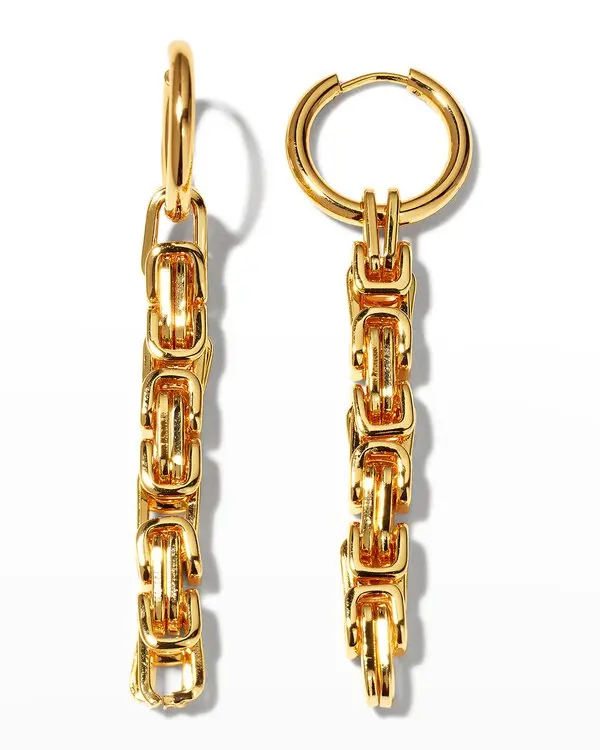 DEVON LEIGH Plate Chain Hoop Earrings