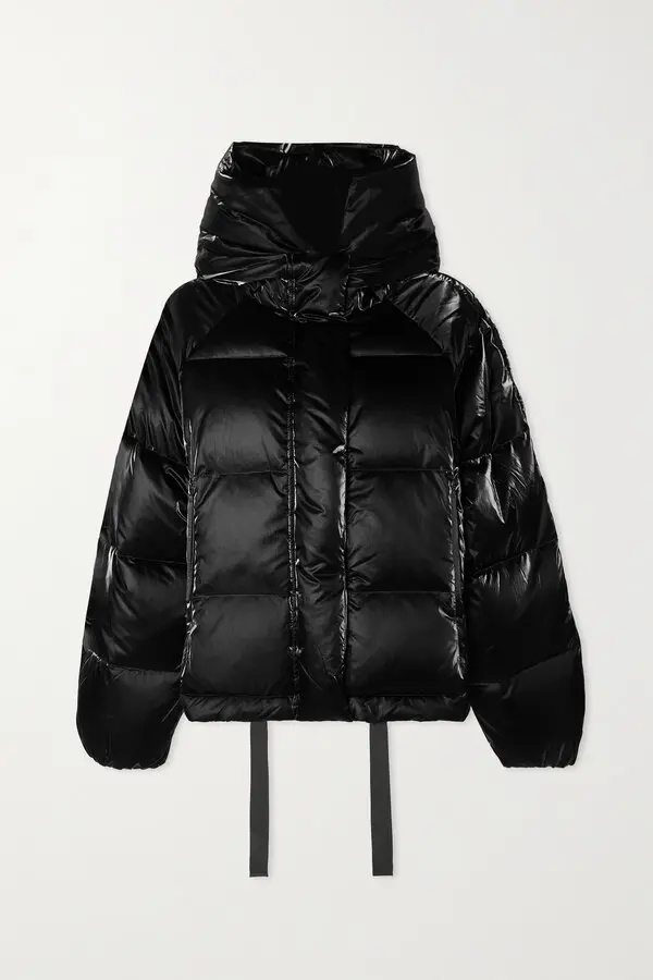 HOLDEN Hooded Quilted Glossed-shell Down Jacket - Black