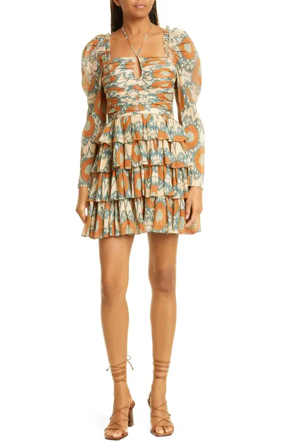 Buy Ulla Johnson Naiya Metallic Long Sleeve Minidress - Nimbus At 40% ...