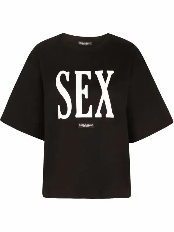 Dolce & Gabbana Sex Drop-Shoulder T-Shirt In Black - 60% Off
