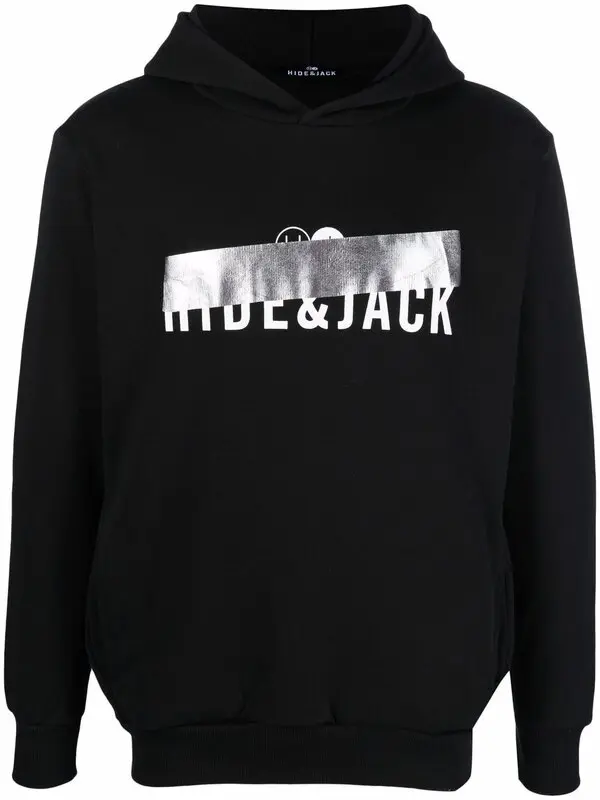 HIDE&JACK Logo-print Pullover Hoodie - Black
