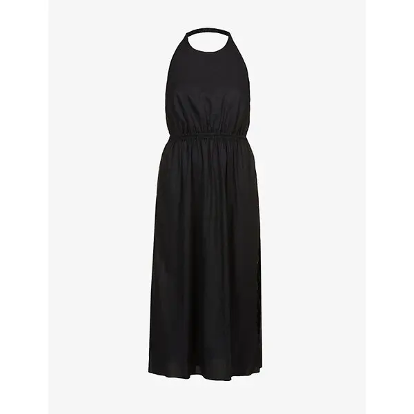 Jets Australia Jetset Linen-Blend Maxi Dress - Black | Editorialist
