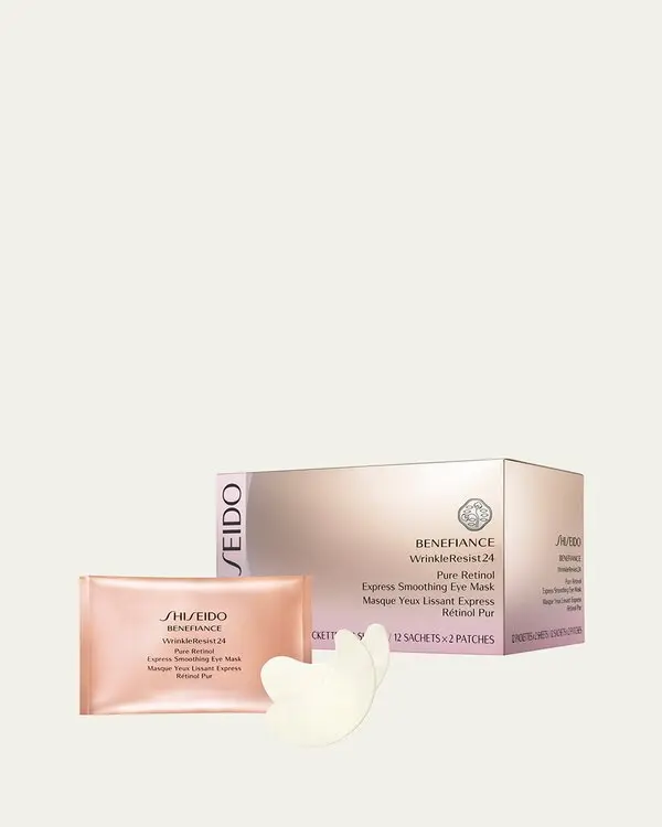 SHISEIDO Benefiance Wrinkleresist24 Pure Retinol Express Smoothing Eye Masks, 12 Sets - One-color