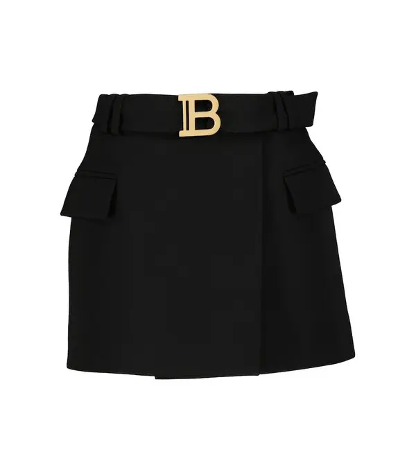 Balmain Low-rise Wool Miniskirt