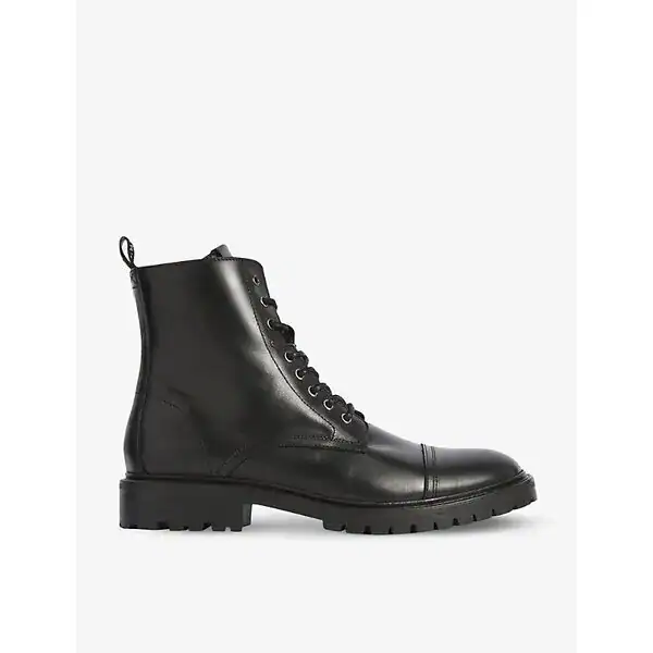 Allsaints Piero Lace-Up Combat Leather Boots - Black  display picture 1