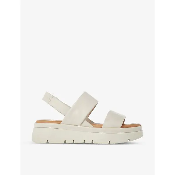 DUNE Location Padded Leather Flatform Sandals