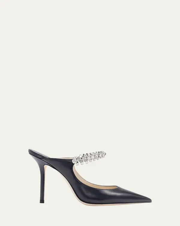 JIMMY CHOO Bing Patent Crystal-strap High-heel Pumps - Black