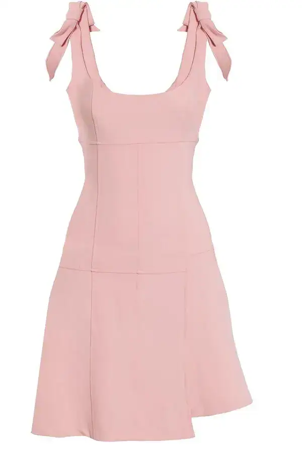 strapless open back dress Cinq  Sept Regine Silk Asymmetrical Minidress Hot Pink