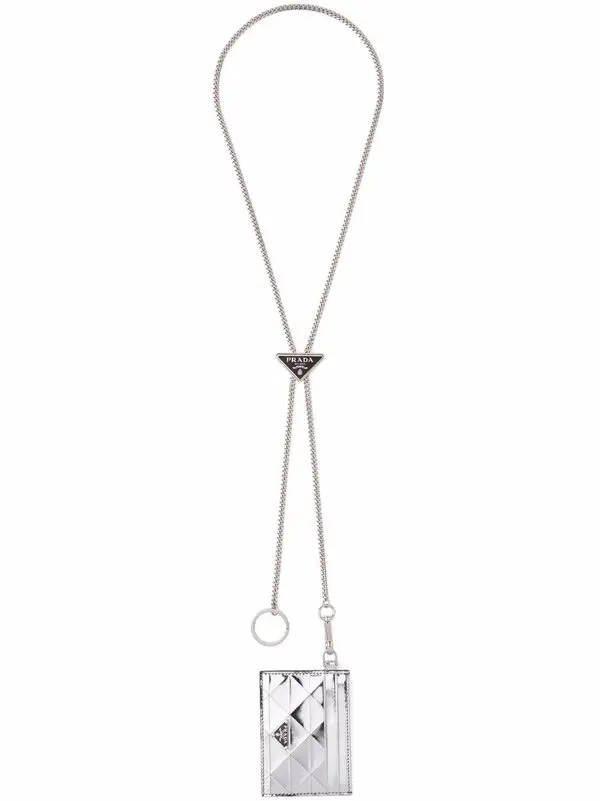 Prada Triangle-panel Lanyard Credit Card Holder