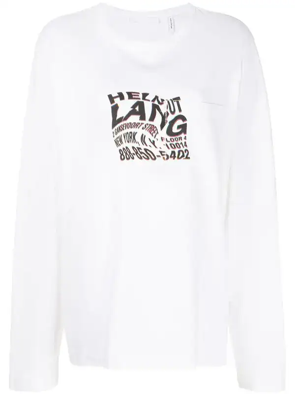 Helmut Lang Warp Long-Sleeve T-Shirt - White | Editorialist