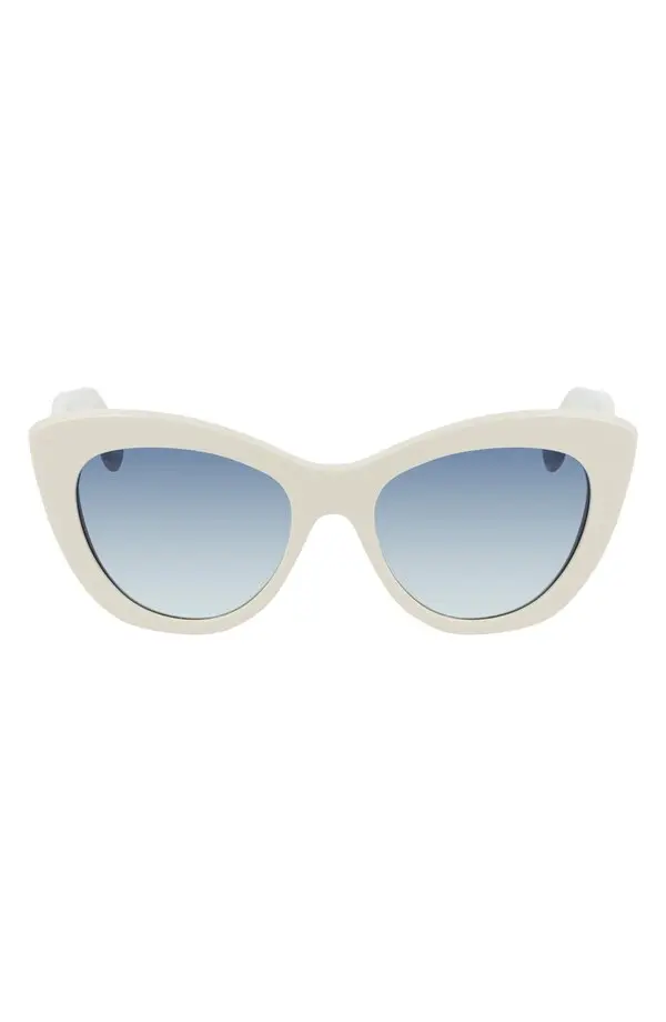Ferragamo Gancini 53mm Cat Eye Sunglasses - Ivory | Editorialist display picture 2