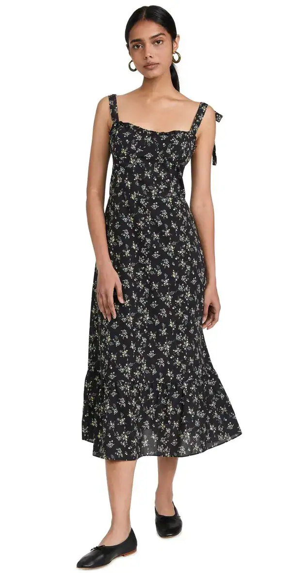 Opt Toile De Jouy Dress In Black Floral - 50% Off | Editorialist