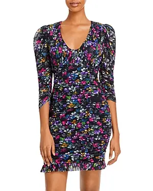French Connection Zelka Alanna Jersey Dress In Black Multi - 50% Off |  Editorialist