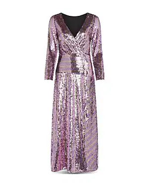 French Connection Fiki Sequin Midi Dress In Rose Dewberry - 41% Off |  Editorialist