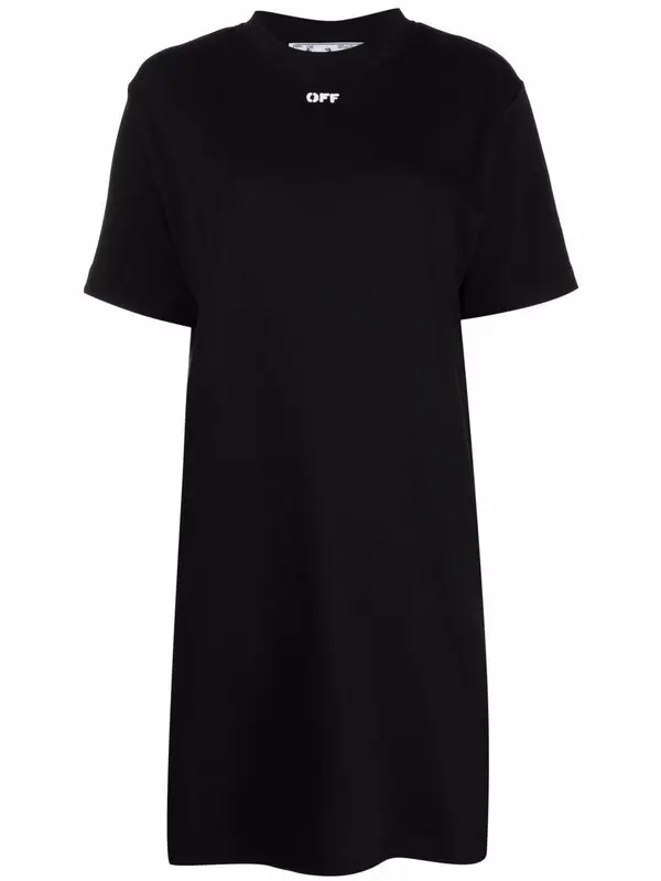 Buy Off-White Off-stamp T-shirt Dress - Black At 16% Off